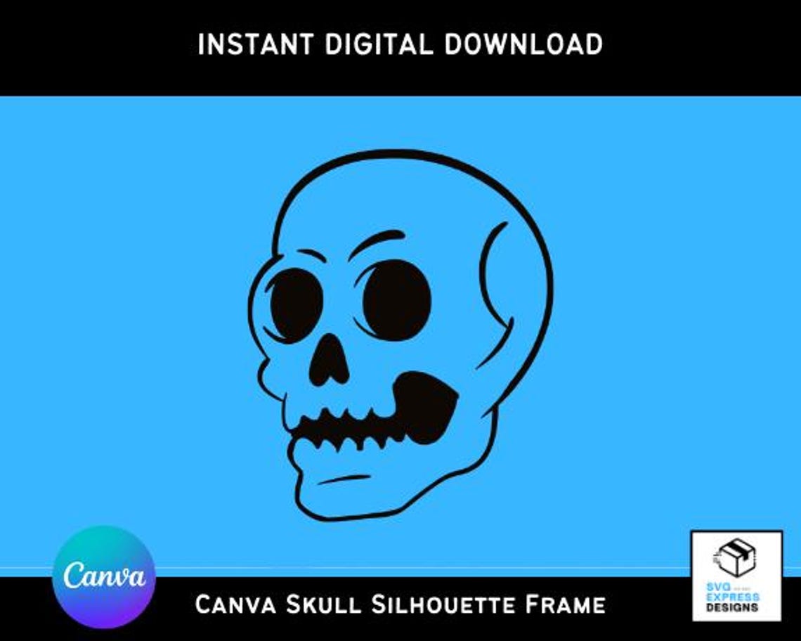 Canva Skull Frame Template, Editable Drag and Drop Skull Design, Spooky ...