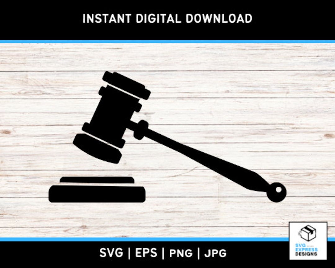 Gavel Hammer SVG, Law and Order Clipart, Judge's Gavel Design, Cricut ...