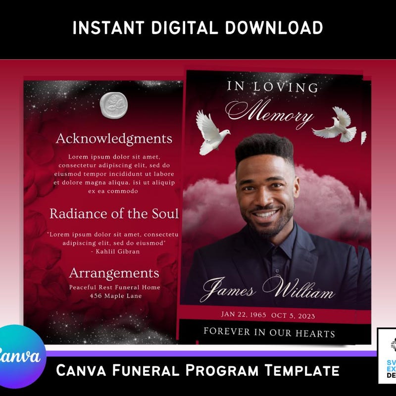 Red Obituary Man - Etsy