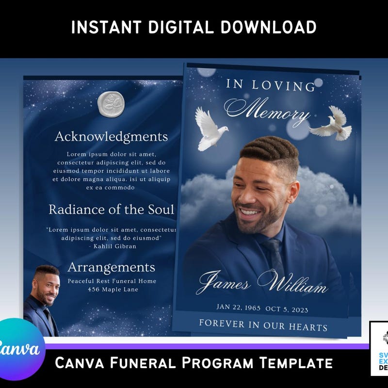 Blue Funeral Background - Etsy