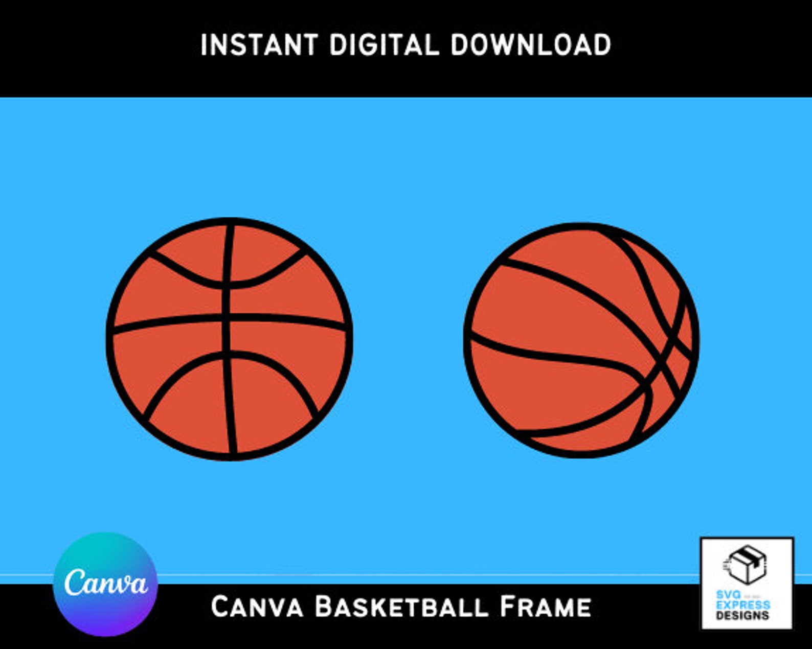 Canva Basketball Frame Template, Create Your Own PNG Files, Commercial ...