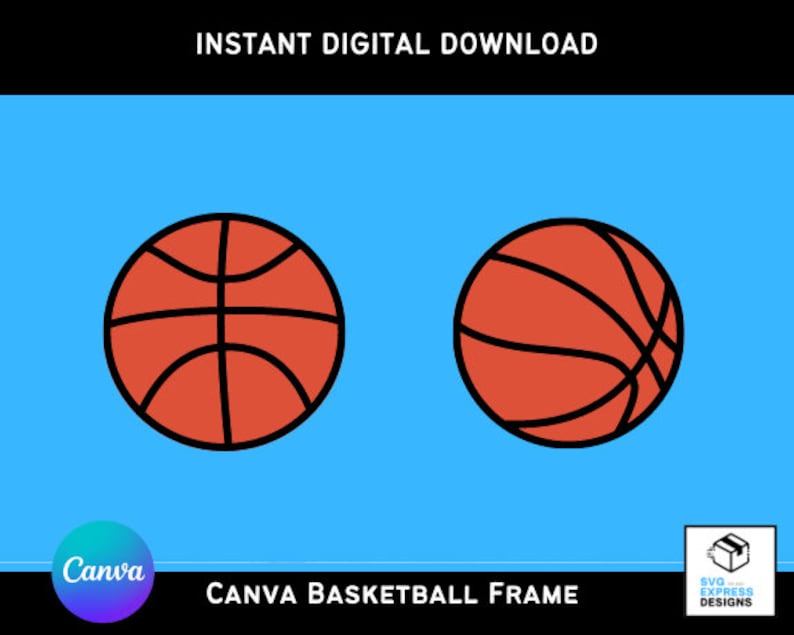 Canva Basketball Frame Template, Create Your Own PNG Files, Commercial ...