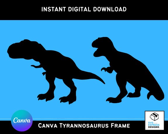 Canva Tyrannosaurus Silhouette Template, Custom Dinosaur Canva Mockup ...