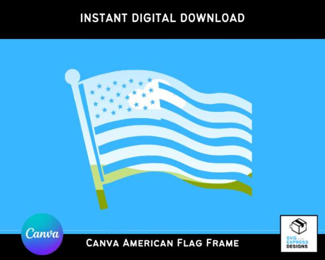 Canva American Flag Silhouette Template, Custom Patriotic Frame, DIY ...