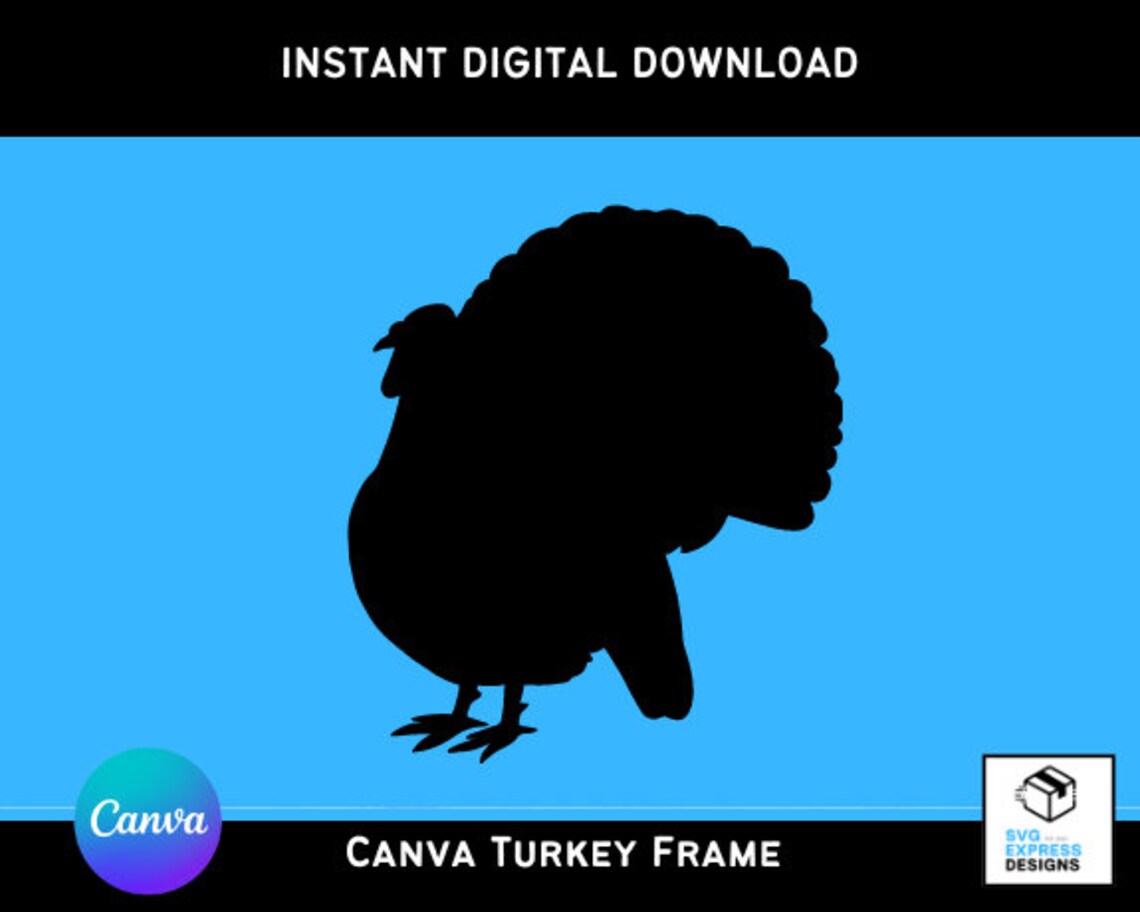 Canva Turkey Frame Template - Editable Turkey Canva Frame, Custom Canva ...