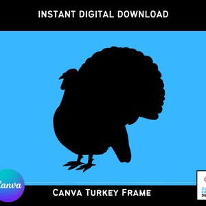Canva Turkey Frame Template - Editable Turkey Canva Frame, Custom Canva ...