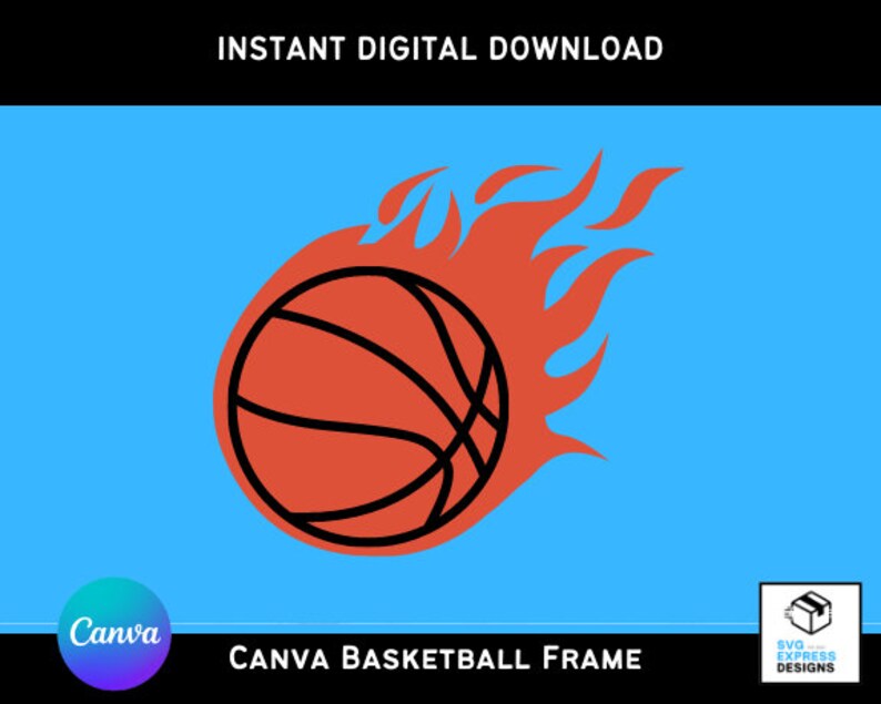 Canva Basketball Frame Template, Create Your Own PNG Files, Commercial ...
