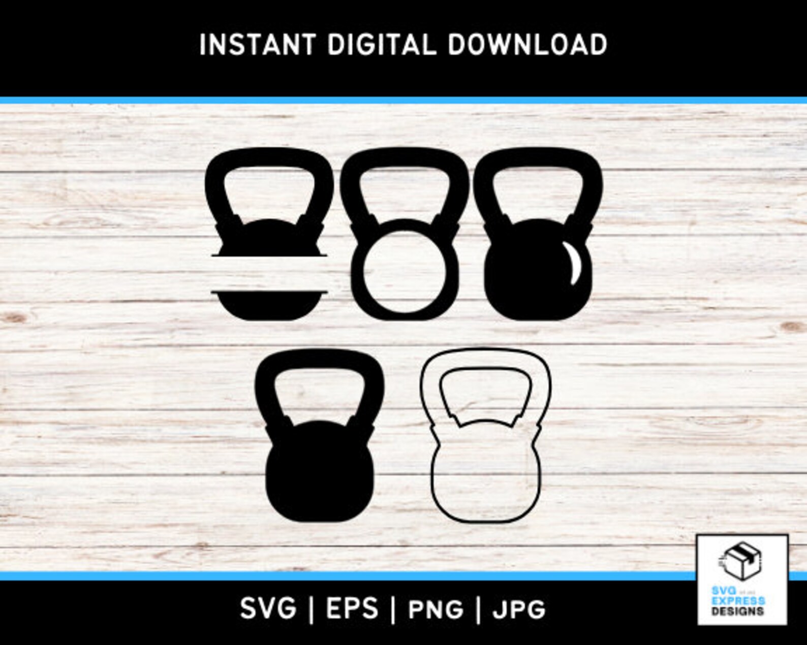 Kettlebell SVG, Weights Clipart, Gym Fitness SVG, Workout Silhouette ...