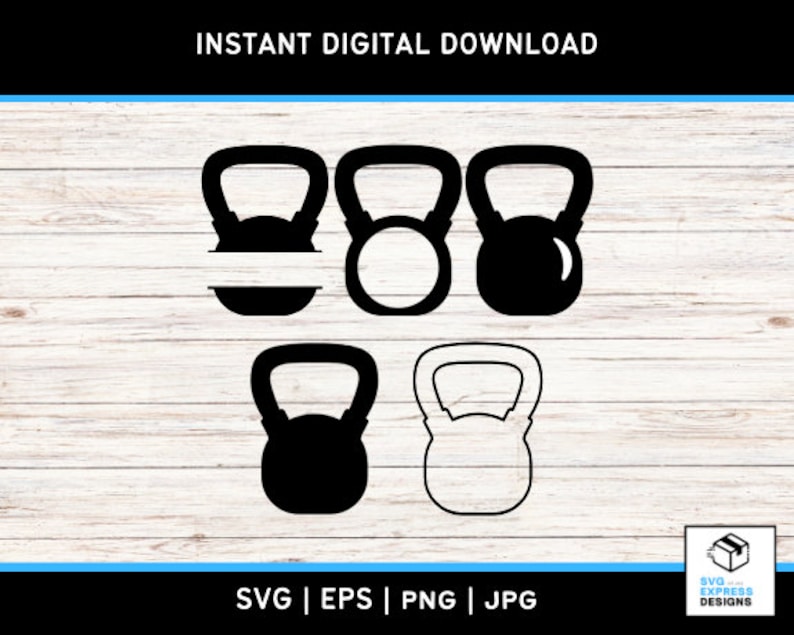 Kettlebell SVG, Weights Clipart, Gym Fitness SVG, Workout Silhouette ...