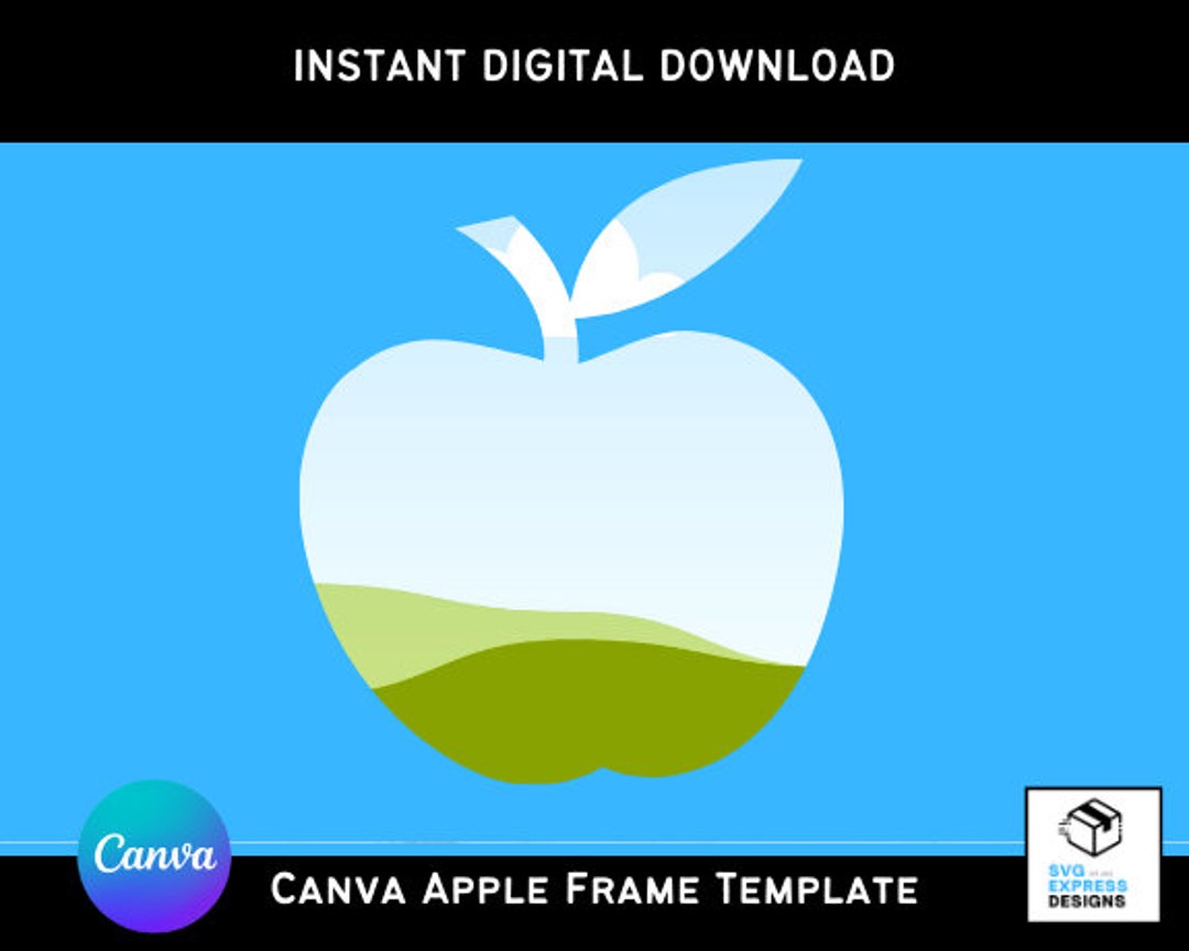 Canva Apple Frame Template, Editable Fruit Design, Custom Canva Photo ...