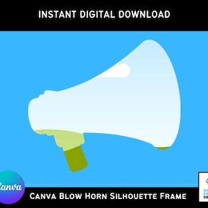 Canva Blow Horn Template, Editable Design, Custom Canva Frame, DIY ...