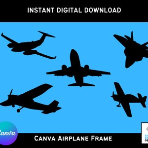 Canva Airplane Frame Template - Editable Designs, Canva Mockups ...