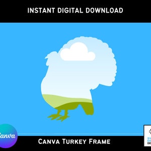 Canva Turkey Frame Template - Editable Turkey Canva Frame, Custom Canva ...