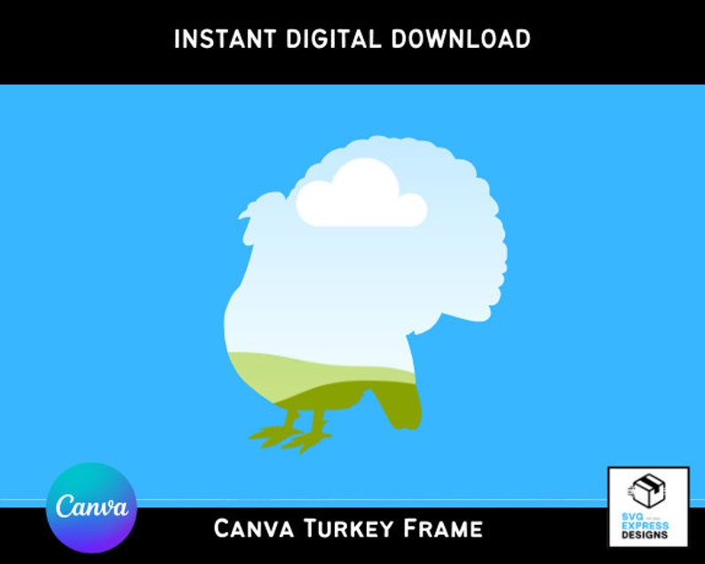 Canva Turkey Frame Template - Editable Turkey Canva Frame, Custom Canva ...
