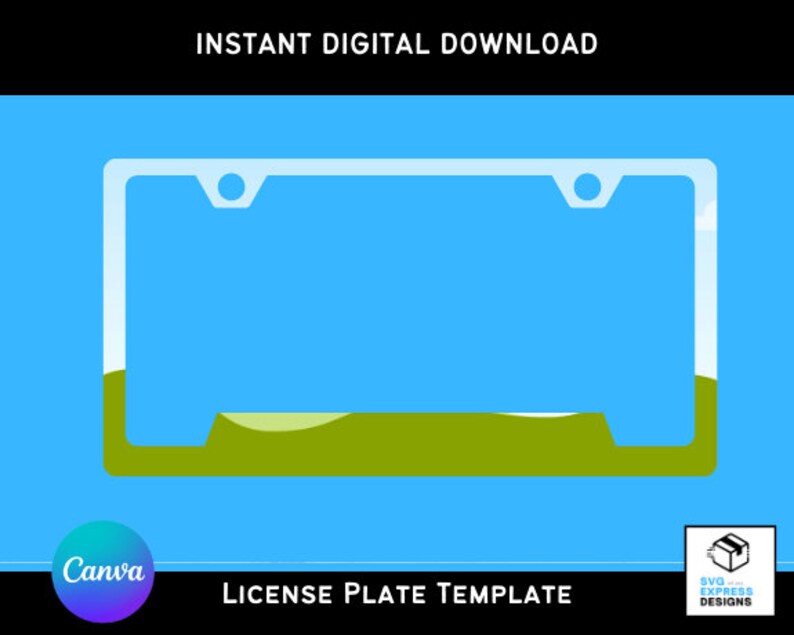 Canva License Plate Frames, Editable Template Bundle, Customizable ...