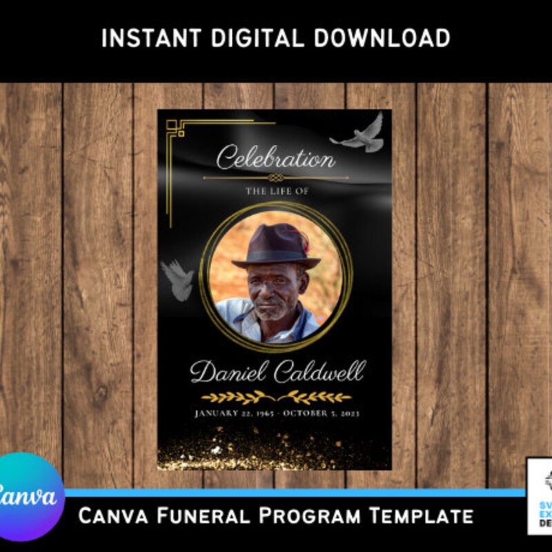 Funeral Program Red and Black - Etsy