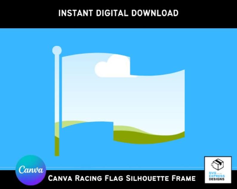 Canva Racing Flag Silhouette Frame Templates, Editable Outline Design ...