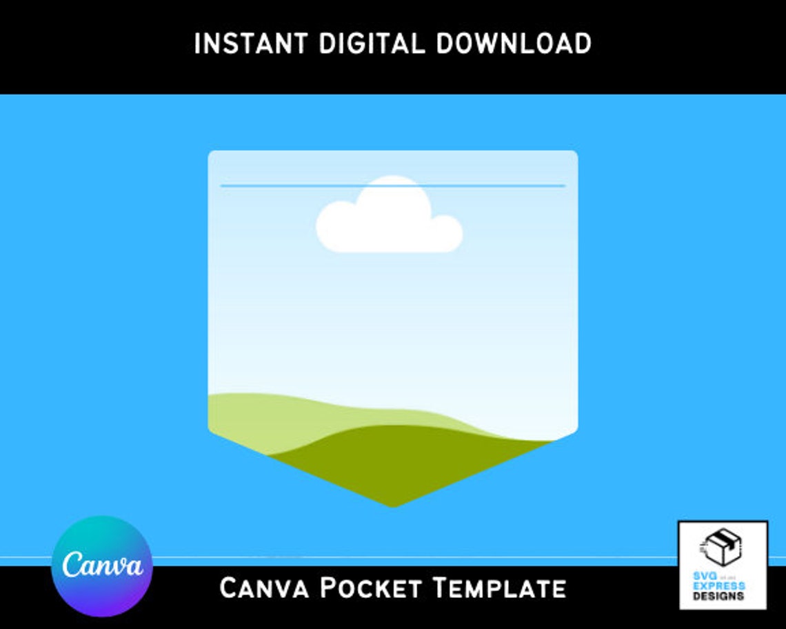 Canva Pocket Template, Editable Design, Custom Canva Frame, DIY Photo ...