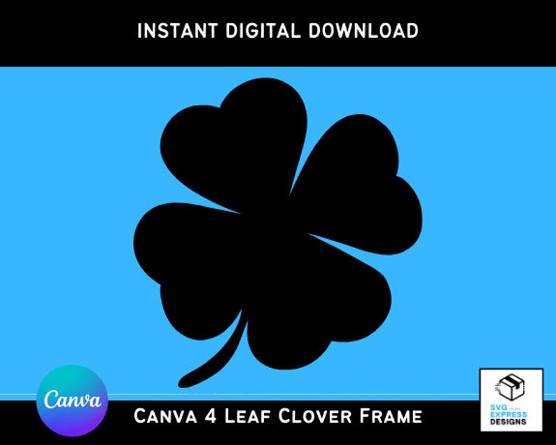 Canva 4 Leaf Clover Frame Template, Editable St. Patrick's Day Canva ...