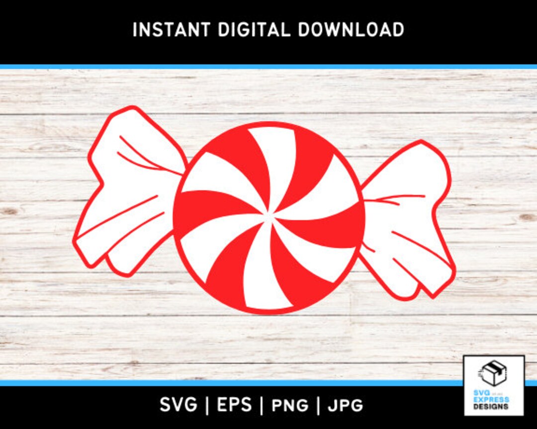 Peppermint Candy SVG, Christmas Candy Cane Design, Cricut Cut File ...