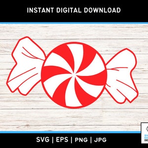 Peppermint Candy SVG, Christmas Candy Cane Design, Cricut Cut File ...