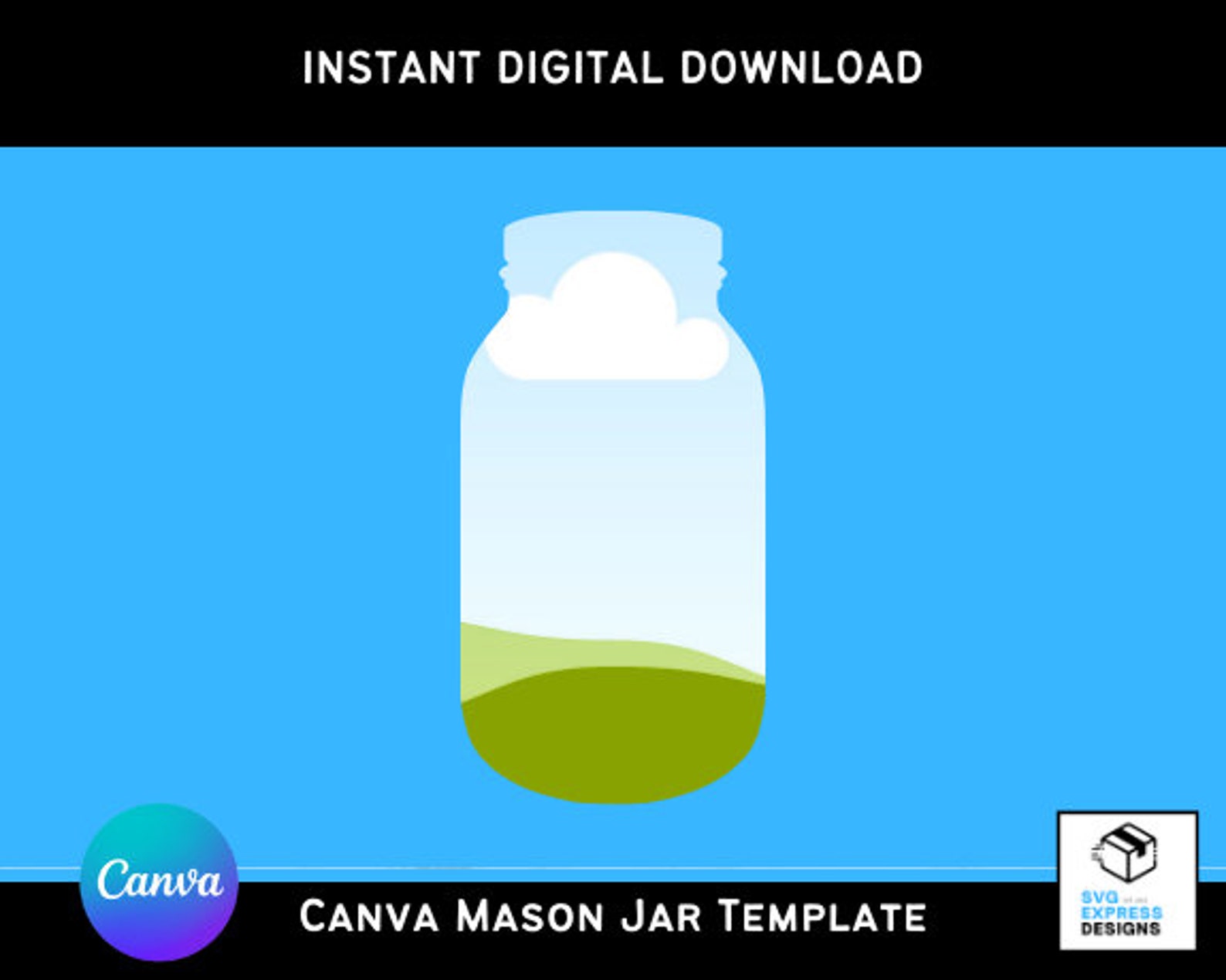 Canva Mason Jar Template, Editable Design for DIY, Custom Photo Frame ...