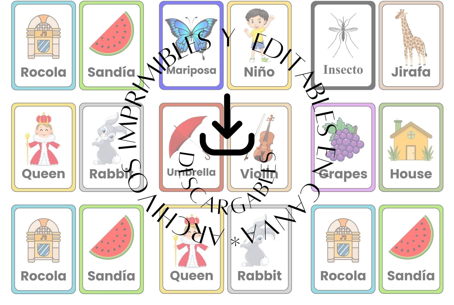 Tarjetas Didácticas Del Alfabeto, Bilingüe Inglés - Español ...