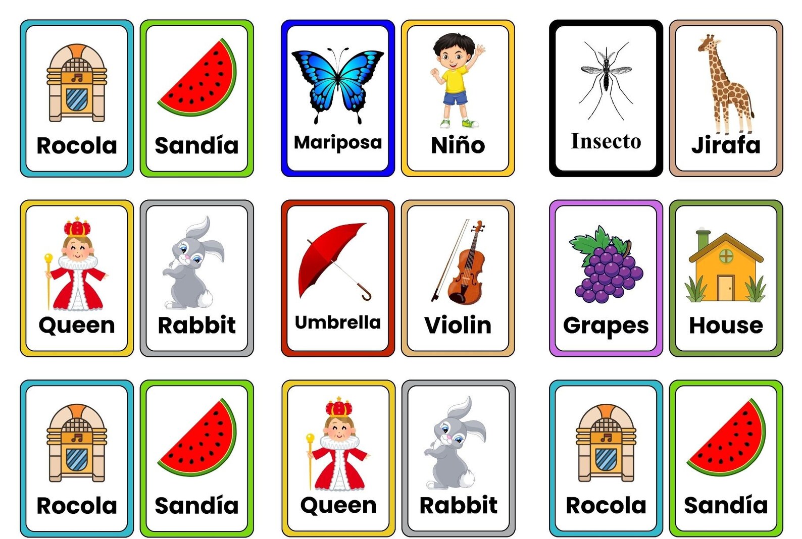 Tarjetas Didácticas Del Alfabeto, Bilingüe Inglés - Español ...