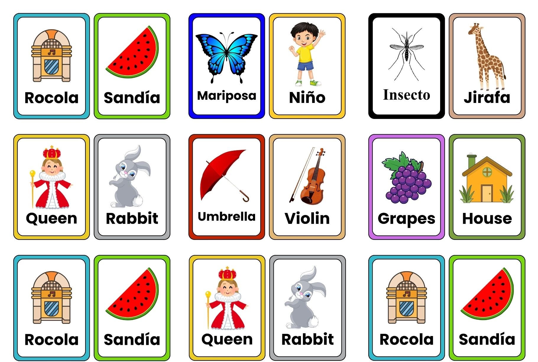 Tarjetas Didácticas Del Alfabeto, Bilingüe Inglés - Español ...