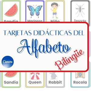 Tarjetas Didácticas Del Alfabeto, Bilingüe Inglés - Español ...