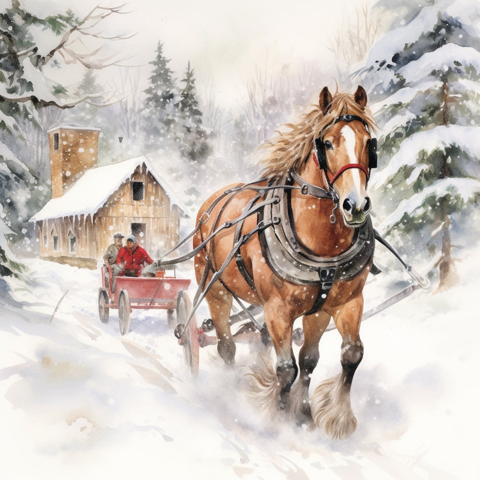 Horse Christmas Wallpaper - Etsy