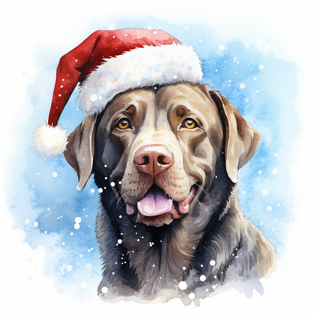Black Labrador Retriever Christmas Portrait - Etsy