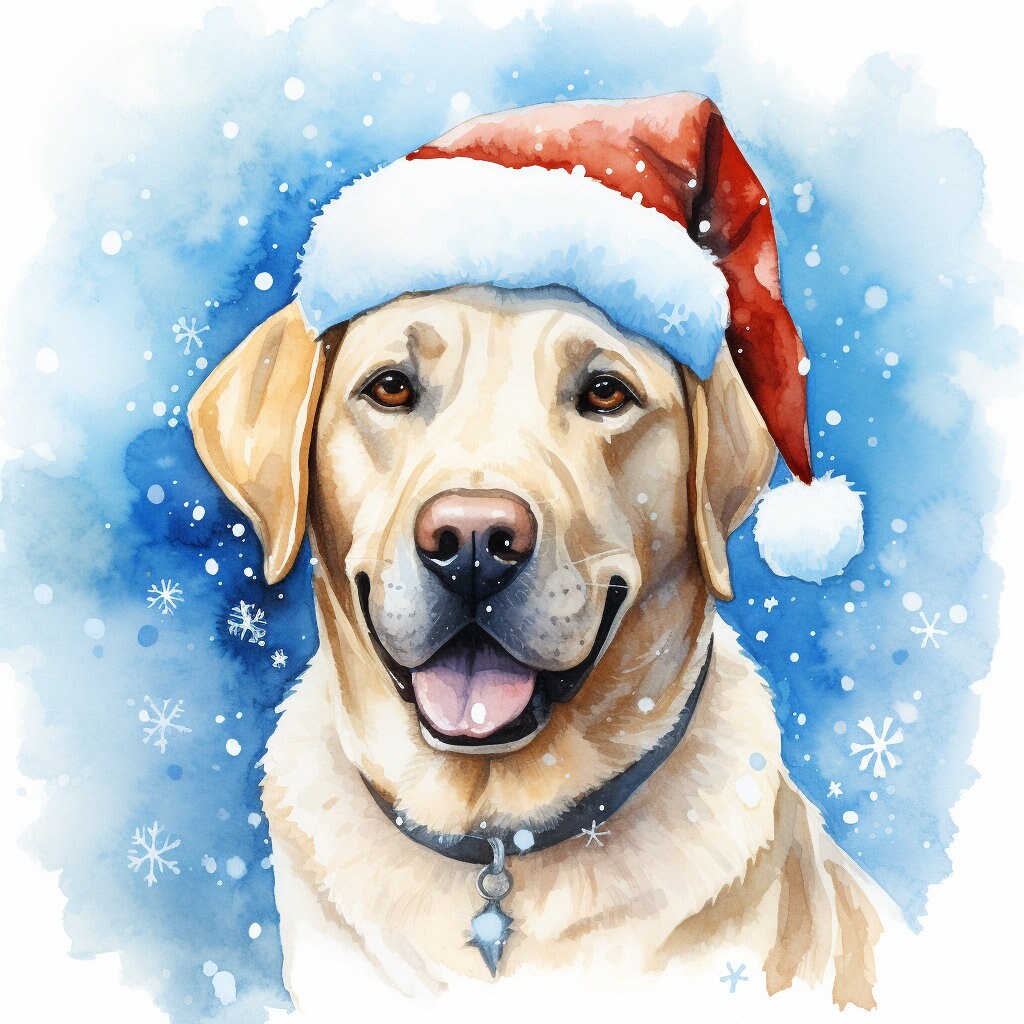 Labrador Retriever Christmas Portrait - Etsy