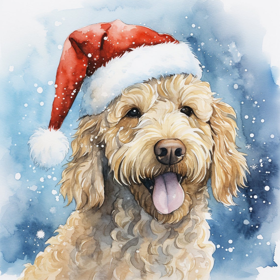 Golden Doodle Christmas Portrait - Etsy