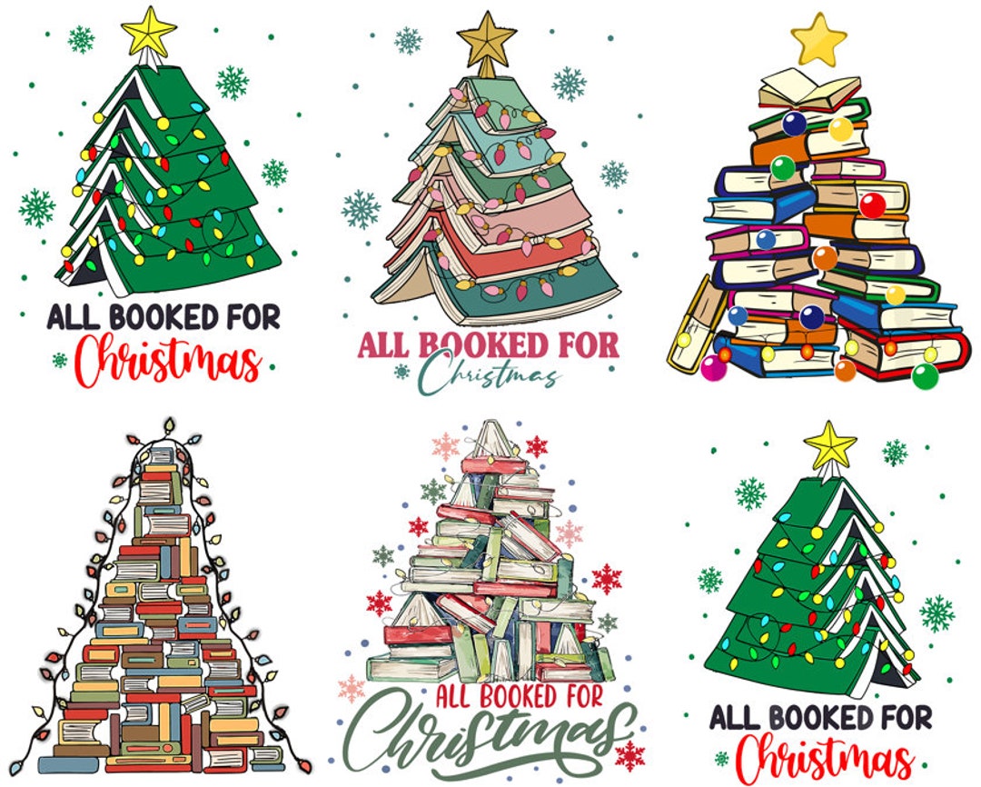 Christmas Book Tree Png Christmas Gift Book Lovers Png - Etsy