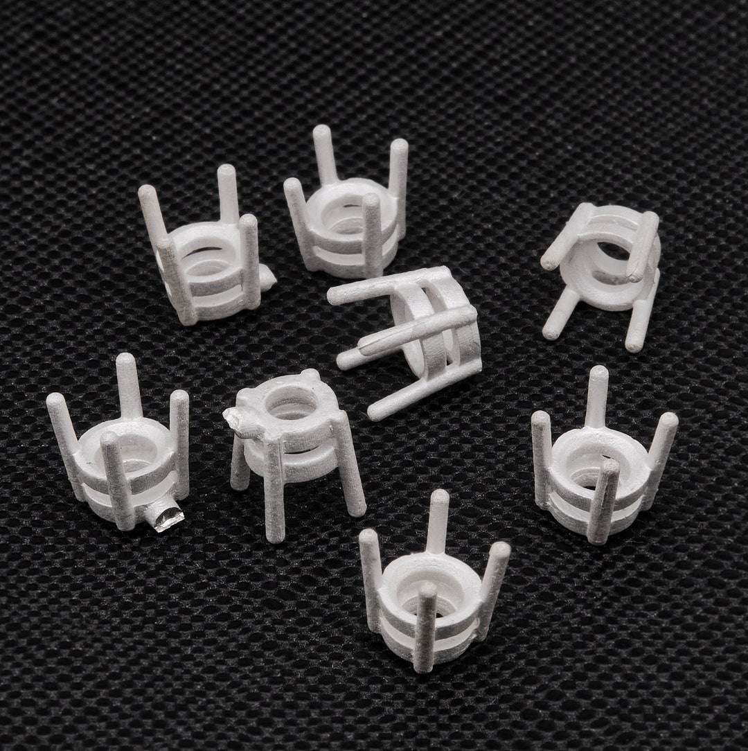 5mm Sterling Silver Prong Setting: Raw Casting Collet Mount - Etsy