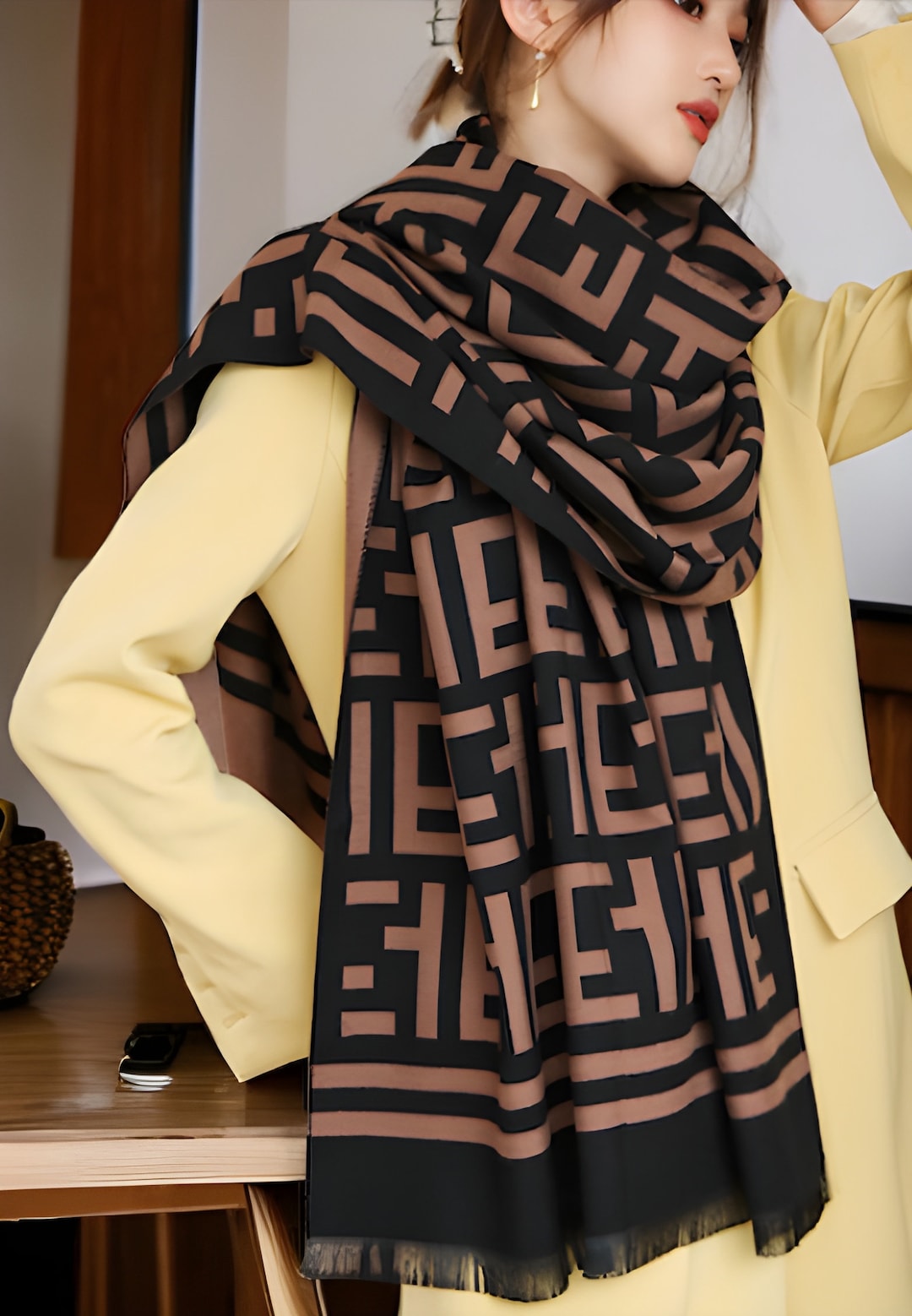 Cozy Letter Thermal Scarf Double Sided Extra Thick for Winter - Etsy