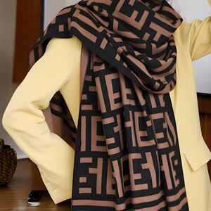 Cozy Letter Thermal Scarf Double Sided Extra Thick for Winter - Etsy