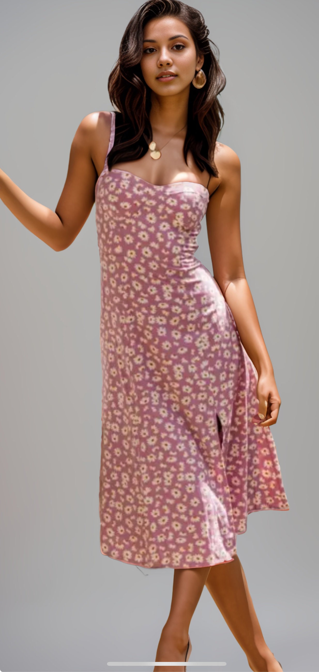 Romantic Floral Midi Dress, Flower Dress for Women Summer Spring, Fairy ...