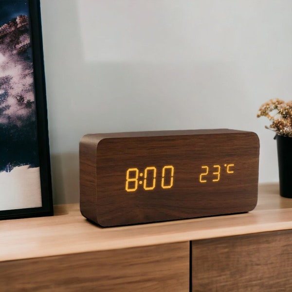 Wood Digital Desk Clock - Etsy