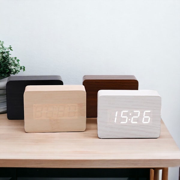 Wood Digital Desk Clock - Etsy