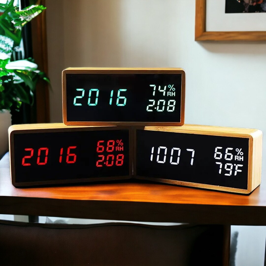 Wooden Alarm LED Square Alarm Digital Clock Digital Alarm Wooden Clock ...