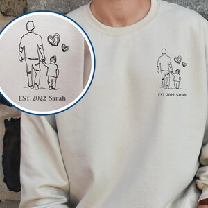 Papa Pullover personalisiert mit Name der Tochter Vatertagsgeschenk minimalistisch Geschenk für ...