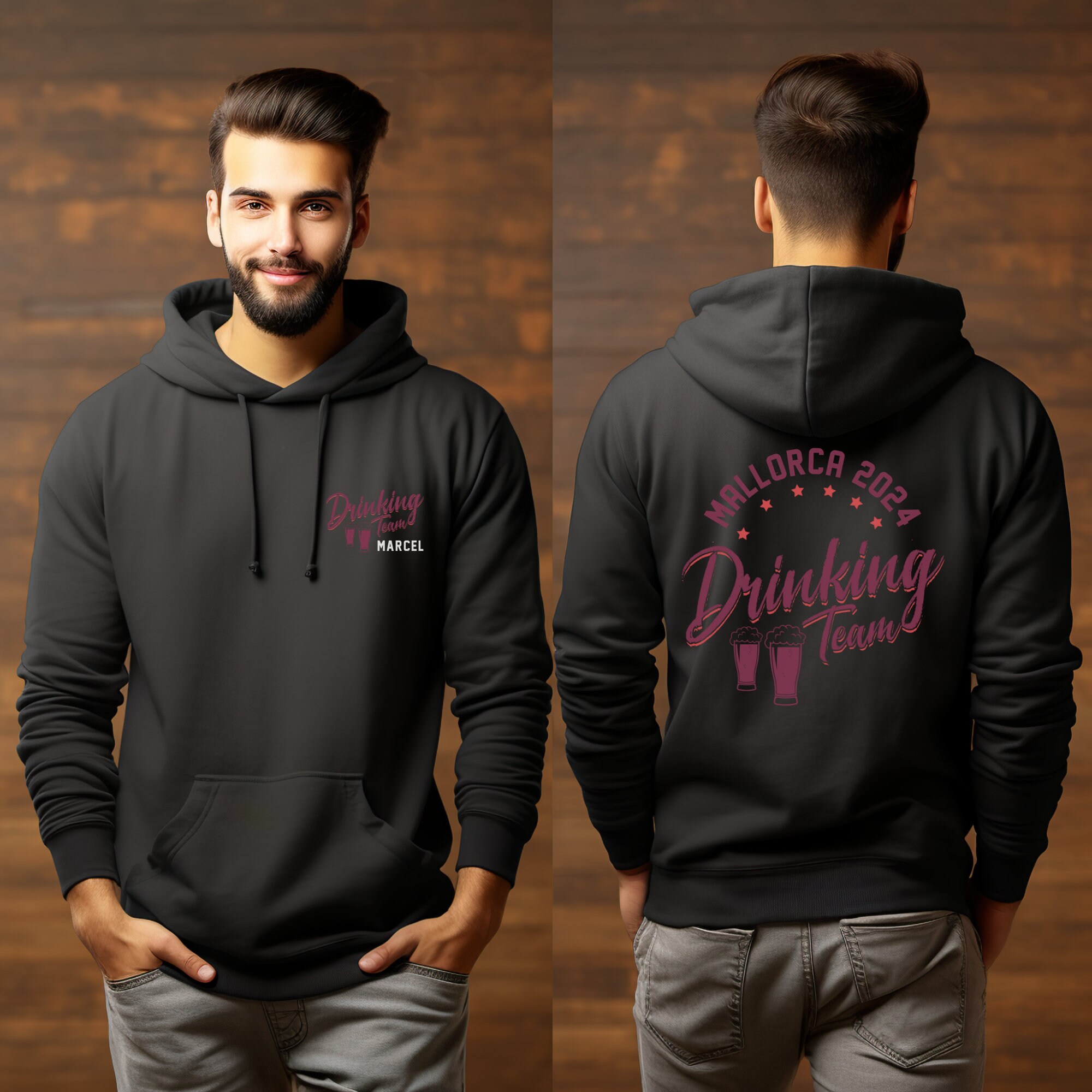 Unisex Sauf t shirt mit Namen, T shirts für gruppen, Mädels on tour ...