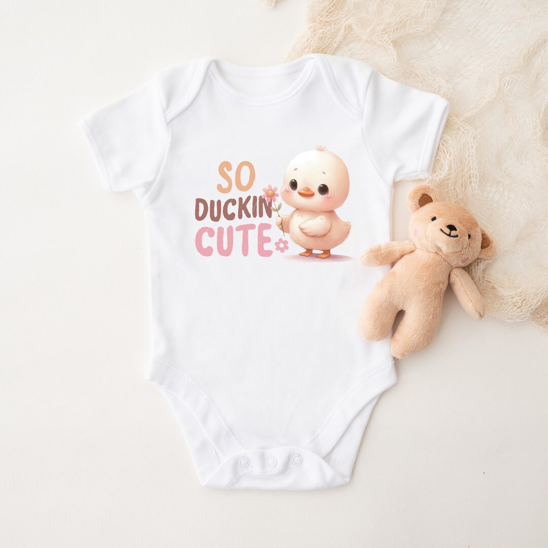 Cute Duck Baby Onesie, so Duckin Cute, Funny Animal Onesie,baby Duck ...