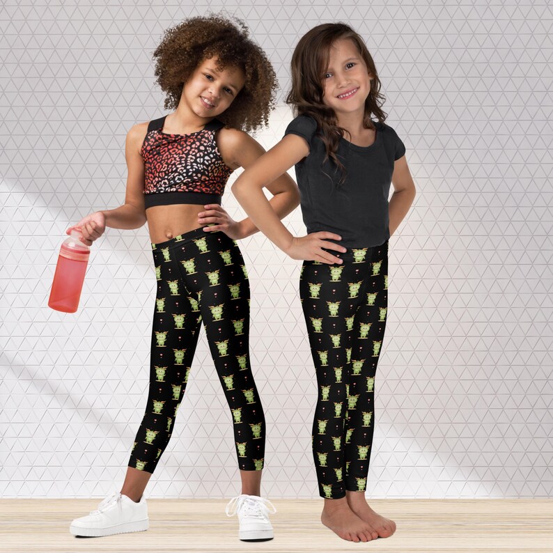 Labubu Leggings for Tween & Toddler Girls, Monster Yoga Pants or ...