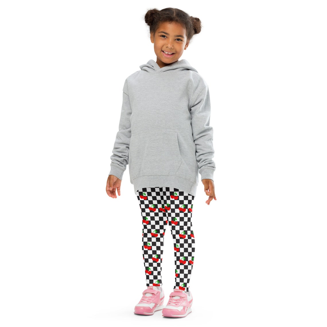 Cherry Checkerboard Toddler Leggings Girls Black and White Check ...