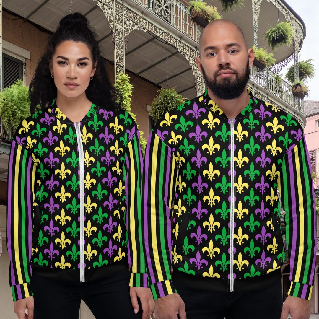 Mardi Gras Jacket, NOLA Party Outfit, Purple Green & Gold Coat ...