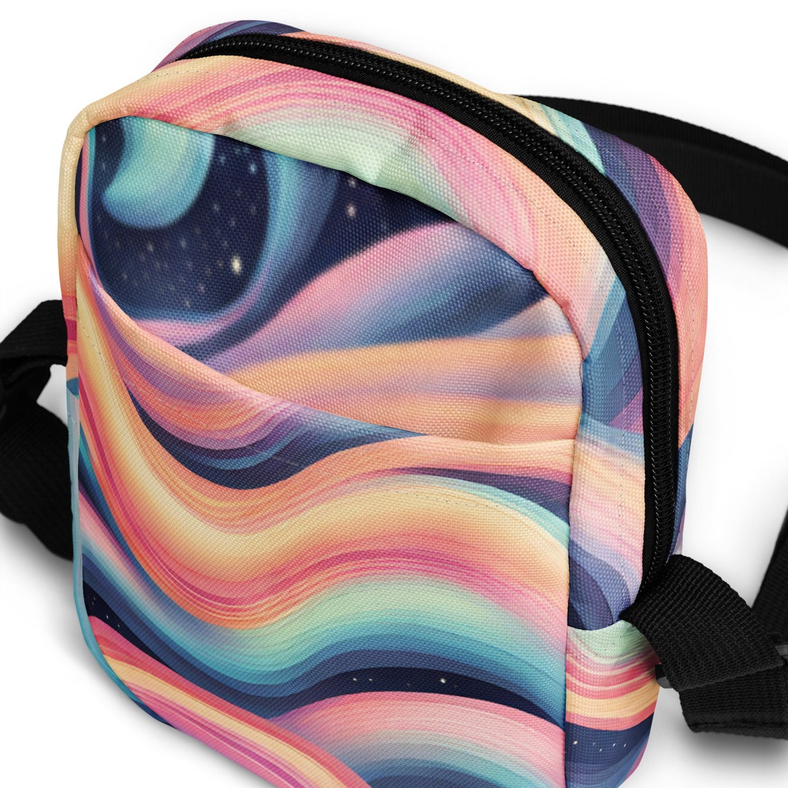 Celestial Utility Crossbody Bag Cute Milky Way Sling Canvas Tote ...