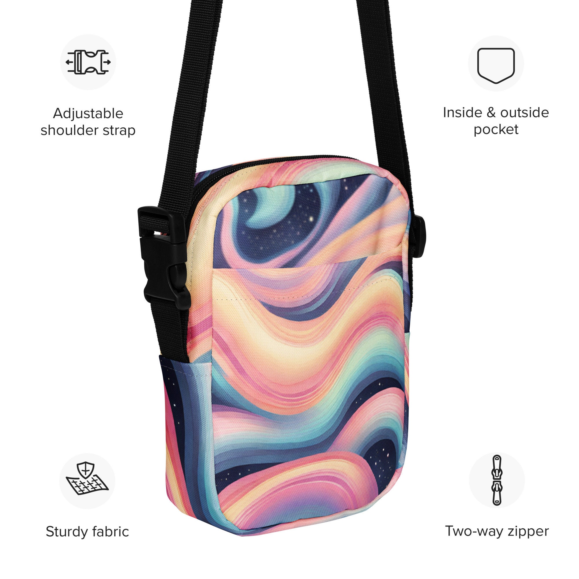 Celestial Utility Crossbody Bag Cute Milky Way Sling Canvas Tote ...